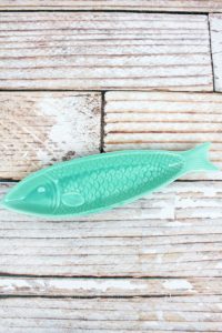 2.5" x 9.5" Porcelain Fish Shaped Snack Dish - Anchor Bay Life