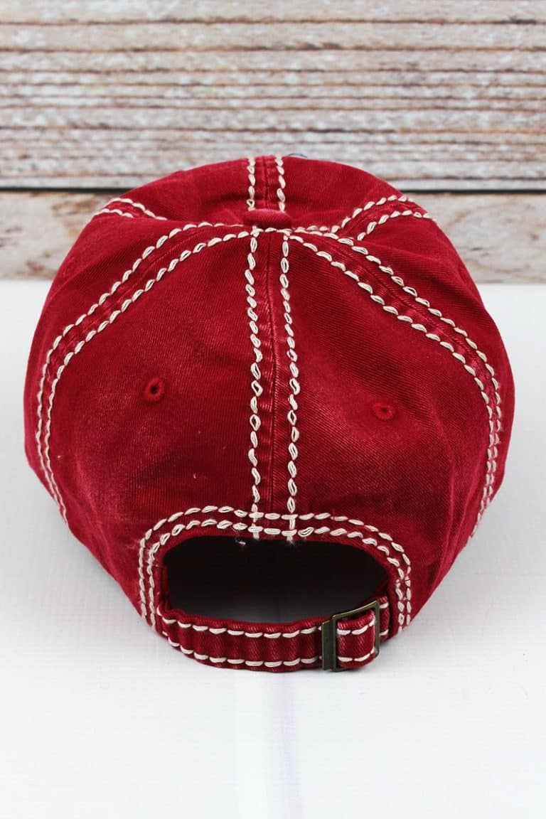 Distressed Red American Flag Adjustable Hat - Anchor Bay Life